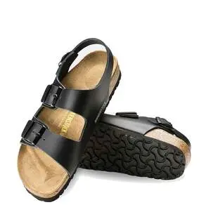 BIRKENSTOCK Milano Leather Sandals - Black