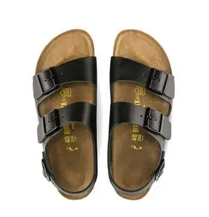 BIRKENSTOCK Milano Leather Sandals - Black