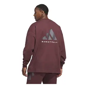 Adidas Long Sleeve Basketball T-shirt - Aurora Ruby/brown