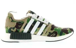 Adidas A Bathing Ape X Nmd_r1 'olive Camo' Sneakers - Green