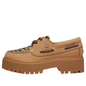 Timberland Stone Street Boat Platform Shoes - Beige Leopard
