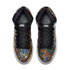 Nike X Concepts Sb Dunk High "stained Glass - Varsity Red/black-mango