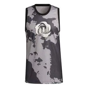 Adidas X Ross Crossover Logo Pattern Printing Basketball Sports Vest - Black
