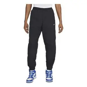 Nike Solid Color Logo Printing Elastic Waistband Bundle Feet Sports Pants/trousers/joggers Autumn Black - Default Color