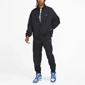 Nike Solid Color Logo Printing Elastic Waistband Bundle Feet Sports Pants/trousers/joggers Autumn Black - Default Color