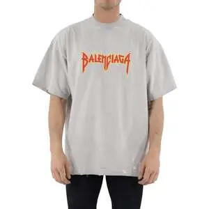 Balenciaga Metallica Short Sleeve T-shirt Oversized Fit 'white Orange - White/orange