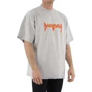 Balenciaga Metallica Short Sleeve T-shirt Oversized Fit 'white Orange - White/orange