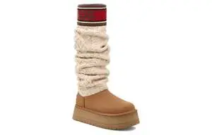 UGG Classic Sweater Letter Tall Boots - Chestnut
