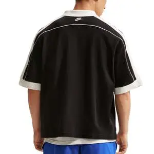 Nike Club Oversized Polo Shirt 'black Sail - Black/sail