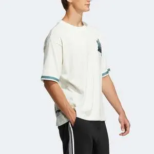 Adidas Alphabet Printing Round Neck Pullover Short Sleeve White