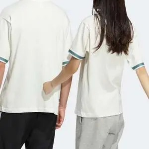 Adidas Alphabet Printing Round Neck Pullover Short Sleeve White