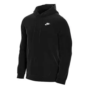 Nike Club Logo Embroidered Solid Color Sports Black - Multi-color