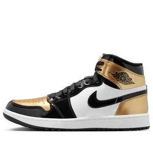 JORDAN Air Jordan 1 High Golf "Patent Gold Toe" Black/white/metallic Gold