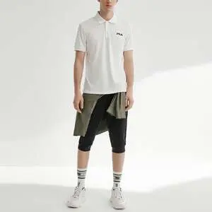 FILA Logo Bee Embroidered Short Sleeve Polo - White