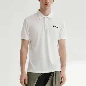 FILA Logo Bee Embroidered Short Sleeve Polo - White