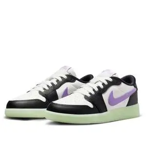 JORDAN 1 Low Retro Sneakers - Black/black Raspberry/volt Tint