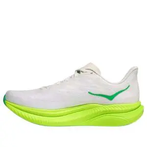 Hoka One One Mach 6 Athletic Sneakers - White/neon Lime