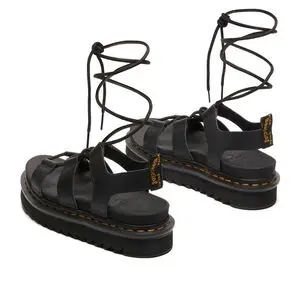 Dr. Martens Nartilla Athena Leather Gladiator Sandals - Black