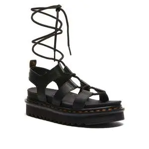 Dr. Martens Nartilla Athena Leather Gladiator Sandals - Black