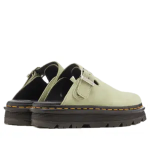 Dr. Martens Zebzag Suede Slingback Platform Mules - Sage Green