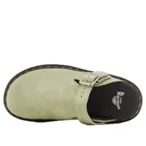 Dr. Martens Zebzag Suede Slingback Platform Mules - Sage Green