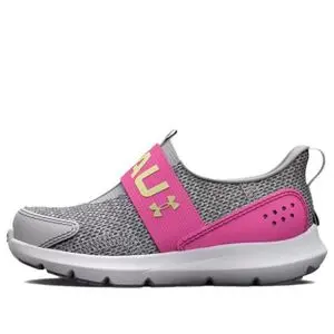 Under Armour Surge 3 Slip Athletic Sneakers - Halo Grey/rebel Pink