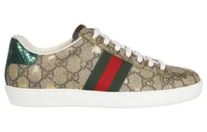 Gucci Ace Gg Supreme Bees Low Top Sneakers - Beige/ebony