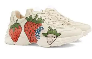 Gucci Rhyton Strawberry Sneakers - White