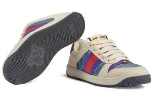 Gucci Screener Gg Lam Sneakers - Blue