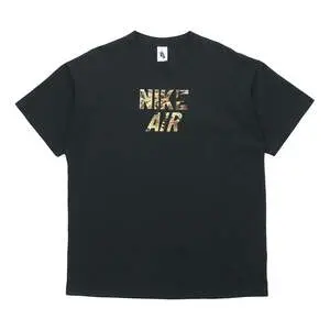 Nike Alphabet Printing Short Sleeve Black T-shirt 'black Camo - Black/camo