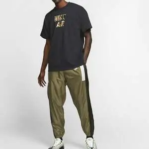 Nike Alphabet Printing Short Sleeve Black T-shirt 'black Camo - Black/camo
