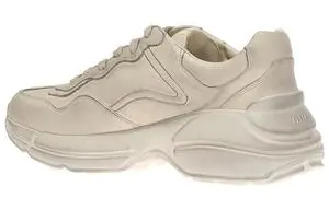 Gucci Rhyton Leather Lace-up Sneakers - Ivory Leather