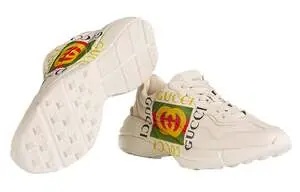 Gucci Rhyton Leather Sneaker With Vintage Logo - Ivory