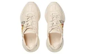 Gucci Rhyton Leather Sneaker With Vintage Logo - Ivory