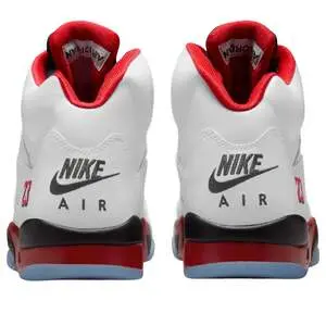 JORDAN 5 Retro 'fire Red Black Tongue - White/fire Red/black
