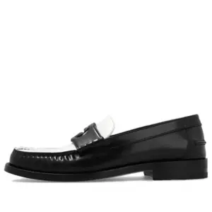Gucci Gucci Interlocking G Loafer In Black And White Leather Black/white