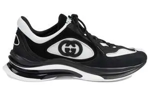 Gucci Run Sneaker In Black Suede - Black/white