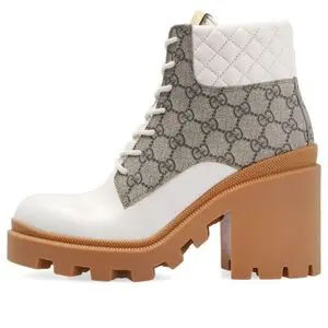 Gucci Gg Ankle Boots - Beige/white