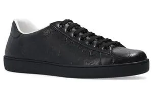Gucci Ace Low Top Sneakers With Embossed Gg Logo