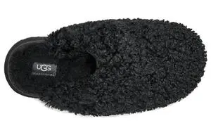UGG Maxi Curly Platform Slippers - Black