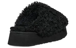 UGG Maxi Curly Platform Slippers - Black