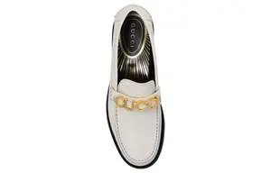 Gucci Loafer With Metal Logo - White