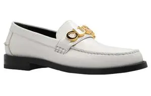 Gucci Loafer With Metal Logo - White