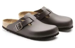 BIRKENSTOCK Boston Leather Clogs - Brown