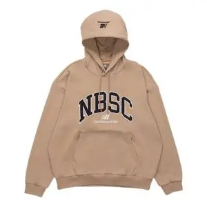 NEW BALANCE Logo Print Hoodie - Beige/black