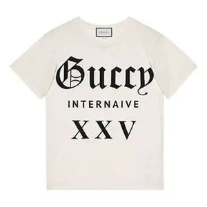 Gucci Short Sleeve "guccy" T-shirt - Creamy
