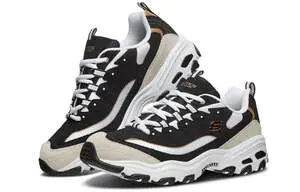 Sketchers D'lites 1.0 Low Top Sneakers - Black/gold