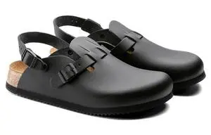 BIRKENSTOCK Kay Sl Leather Clogs With Buckled Straps