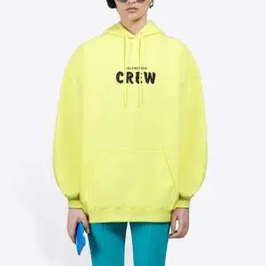 Balenciaga Crew Printing Hoodie - Yellow