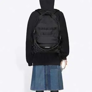 Balenciaga Multi-color Logo Printing Hoodie - Black